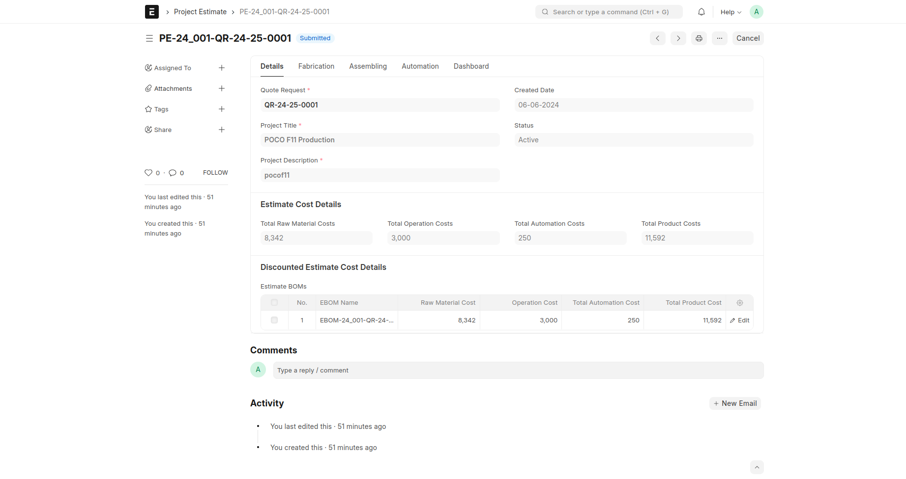 Momscode - Maya Engineering - Estimation