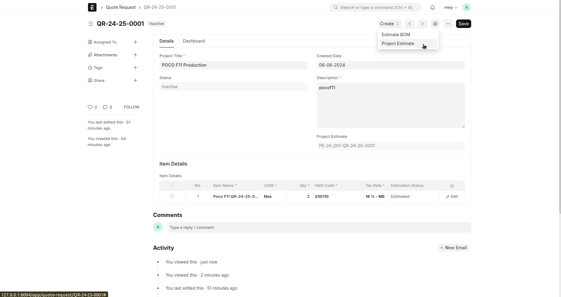 Momscode - Maya Engineering - Estimation