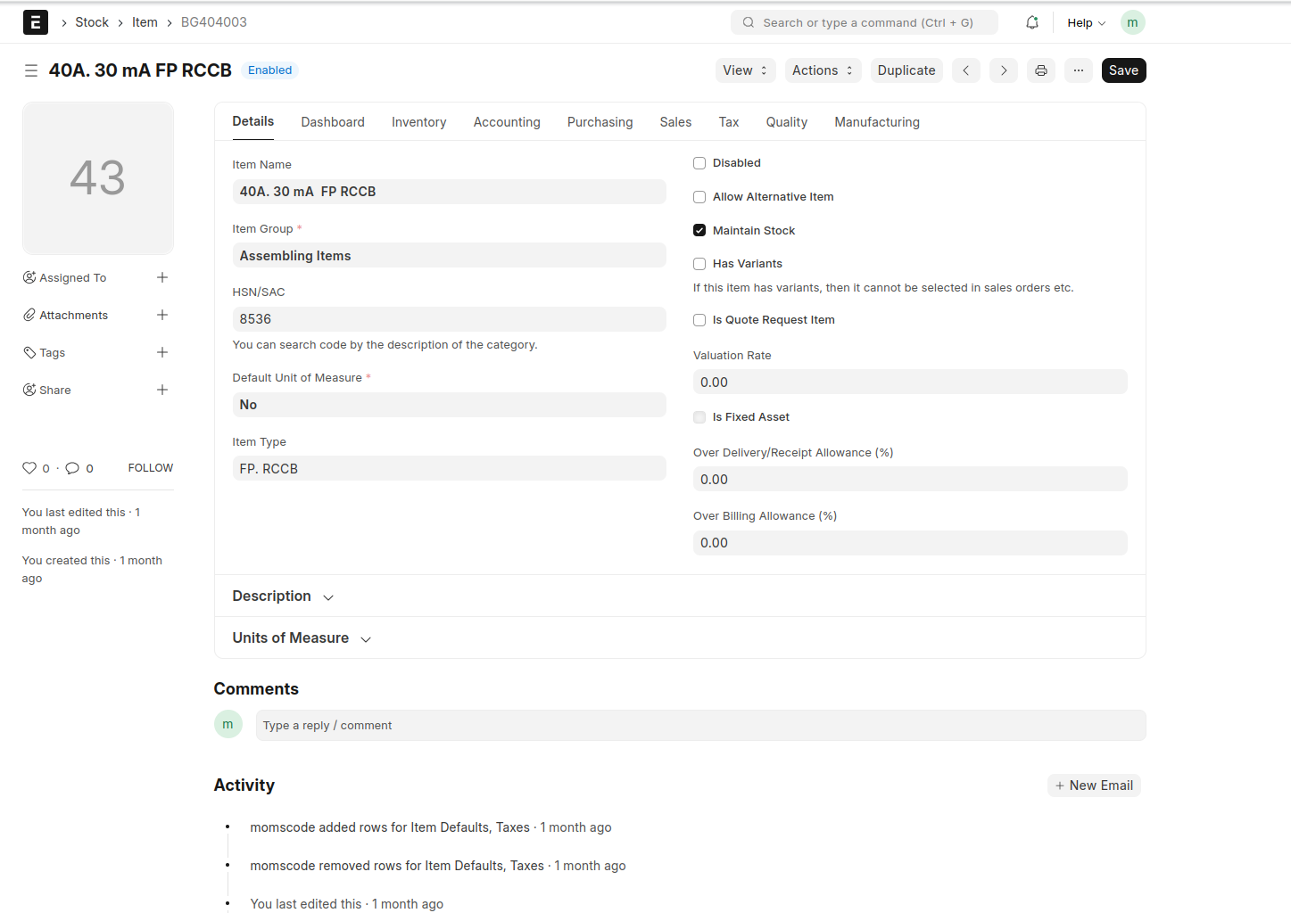 Momscode - Maya Engineering - Estimation