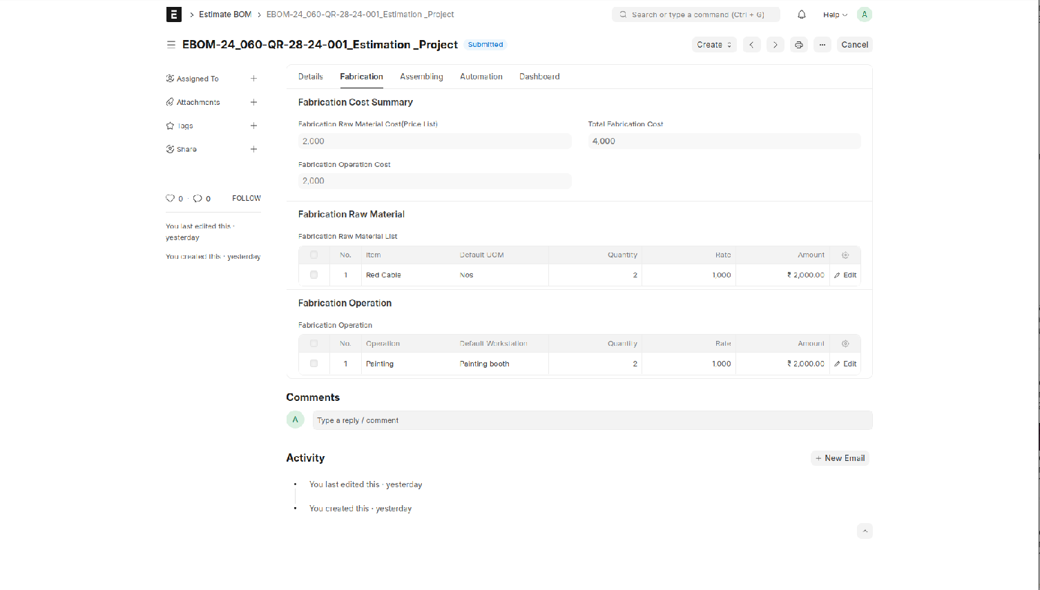 Momscode - Maya Engineering - Estimation